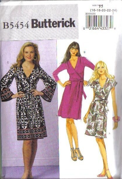 OOP Butterick Dress Sewing Pattern Misses Plus Size 16 18 20 22 24 U ...