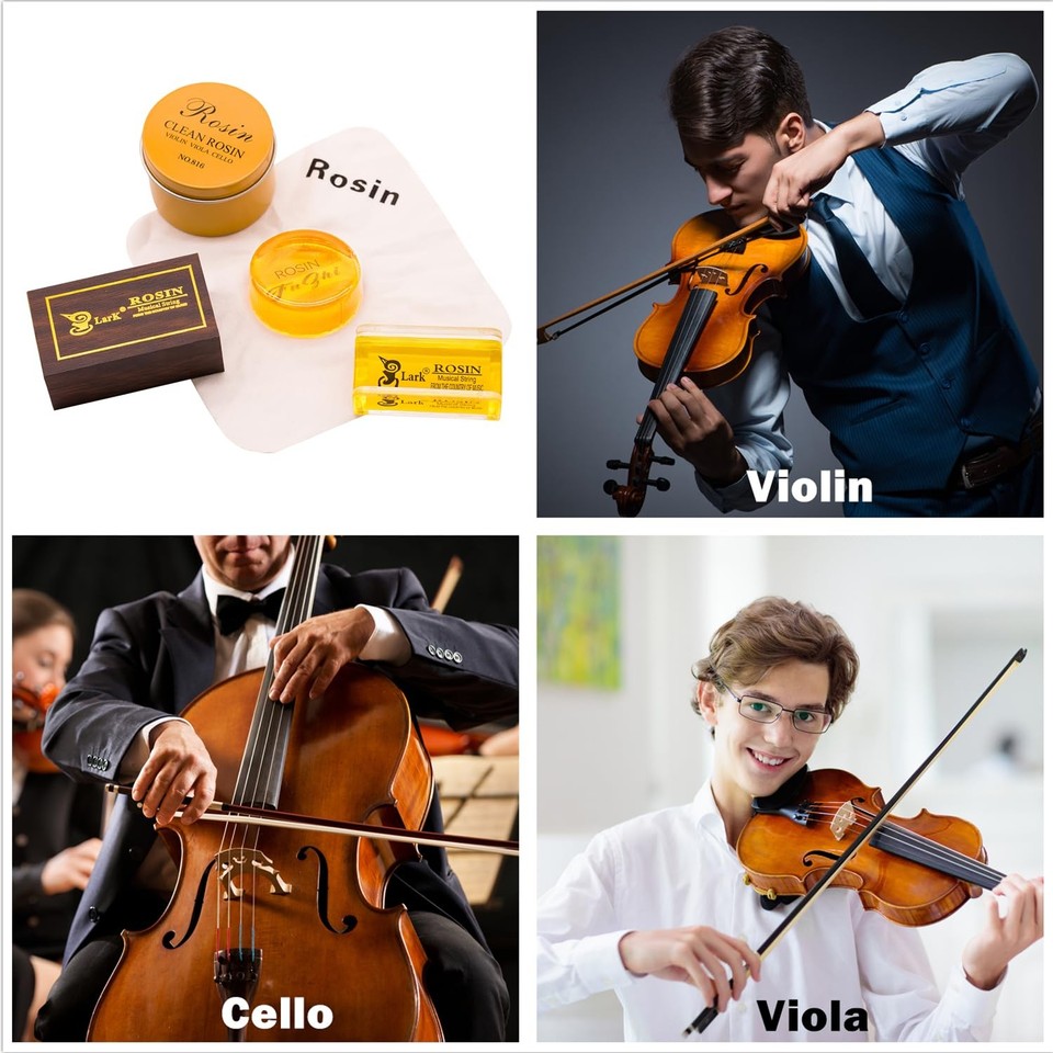 Violin Rosin 2 Pack Natural Rosin with Case Light Low Dust Rosin for ...