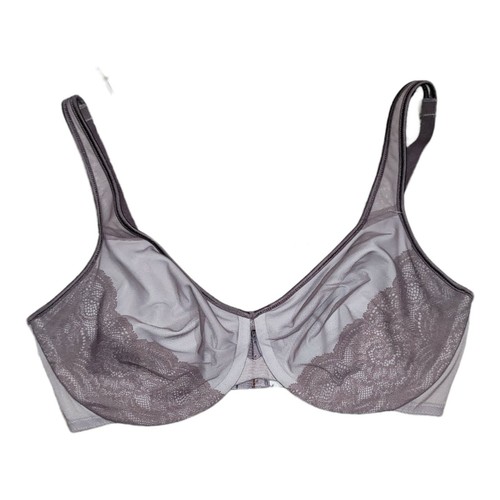 Lilyette Bra Size 40D Underwire Sheer Overlay Lace Purple Plus | eBay