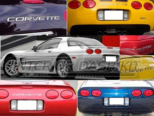 REAR RAISED REFLECTIVE LETTERS INSERTS FIT CHEVY CORVETTE C5 2001 2002 ...