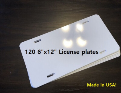 120 Pieces ALUMINUM LICENSE PLATE SUBLIMATION BLANKS 6 "x 12" / AUTO ...