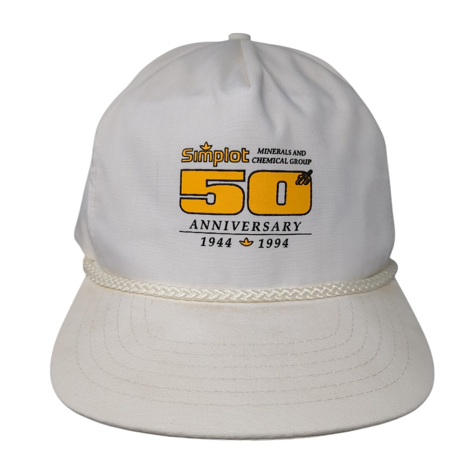 Simplot 50th Anniversary Snapback Hat White One Size … - Gem