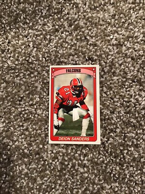 ATLANTA FALCONS DEION SANDERS 1990 PANINI FOOTBALL STICKER NM #216 VERY ...