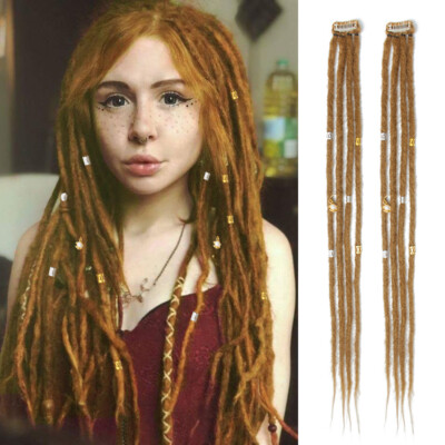 20" Thin Clip in Dreadlocks Extension Synthetic Clip on Braiding SE ...