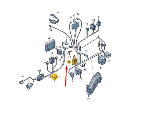 VW TRANSPORTER VI T6 Front Door Wiring Grommet 1K0941907 | eBay
