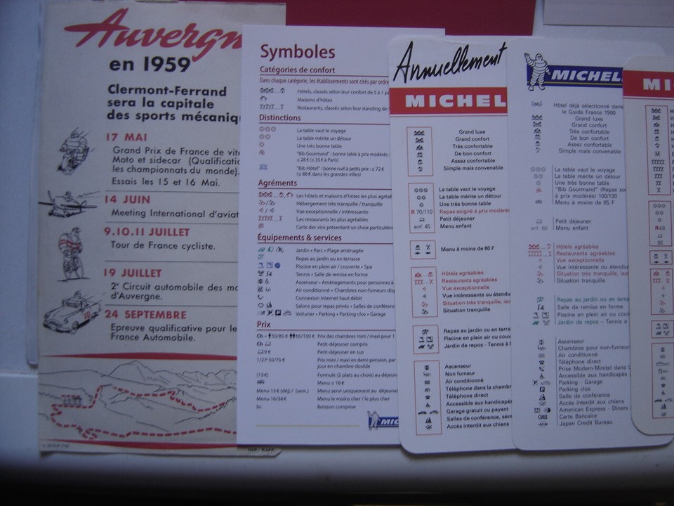 Lot de Marque-page et Enveloppes PNEU MICHELIN Tires guide Bibendum ...