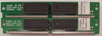 2 - 32MB 72-Pin SIMM 60ns 8 bit Double Sided Memory PLEASE READ ...