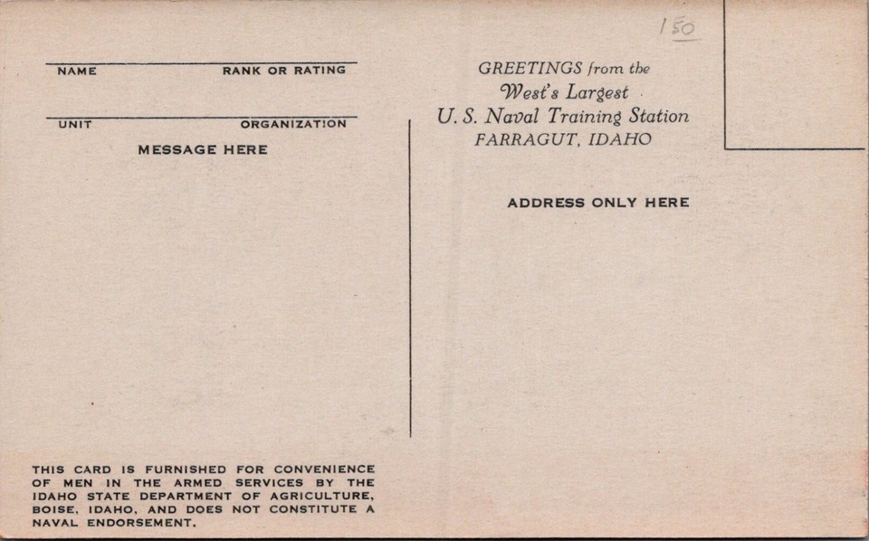 US Naval Training Station Farragut Exaggerated Potato Getting Medal ...