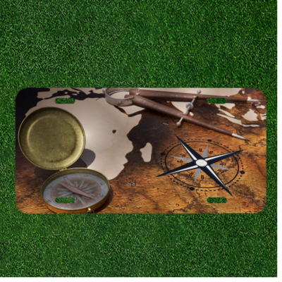 Custom Personalized License Plate Auto Tag With Compass And Treasure ...