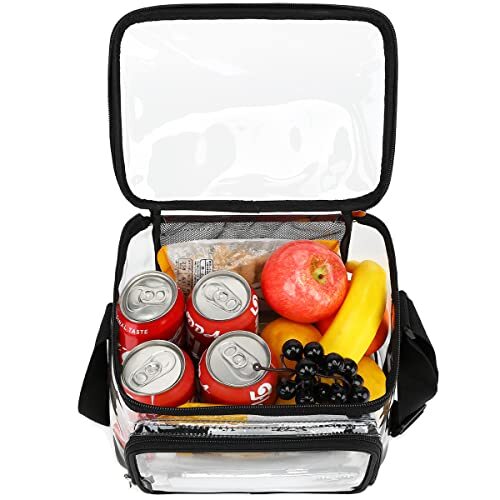 Clear Lunch Bag for Work - Heavy Duty Large Transparent Lunch Box for ...