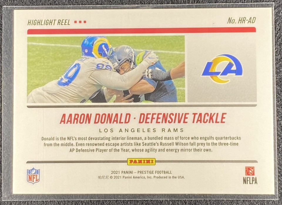 2021 Panini Prestige Highlight Reel Aaron Donald #HR-AD Los Angeles ...