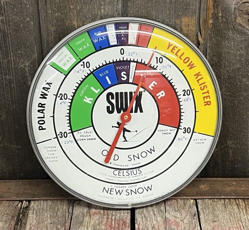 COOL Vintage Swix Klister Ski Wax Advertising Thermometer Celsius ...