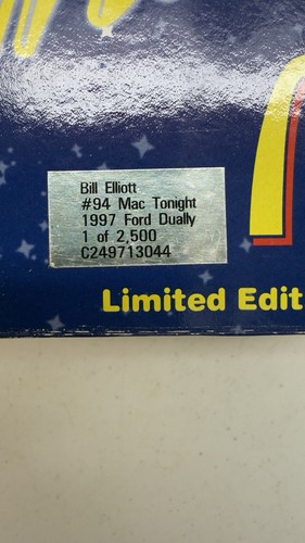 Action 1997 Bill Elliot #94 Mac Tonight Dually Truck Bank 1:24 Scale 1 ...