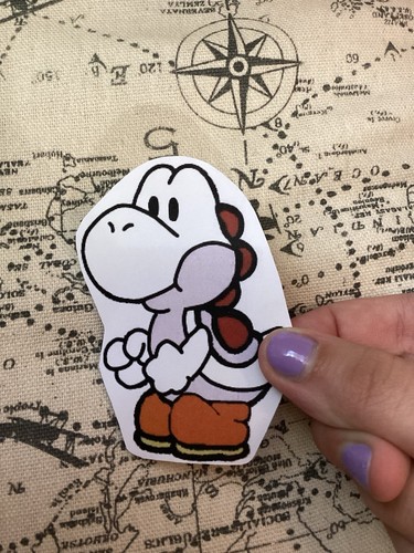 Super Mario Sticker Fan Art - Yoshi (White) Matte Sticker Free Shipping ...