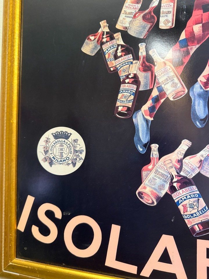 Vintage Isolabella Amaro Italian Advertising Poster Framed 25X33 ...