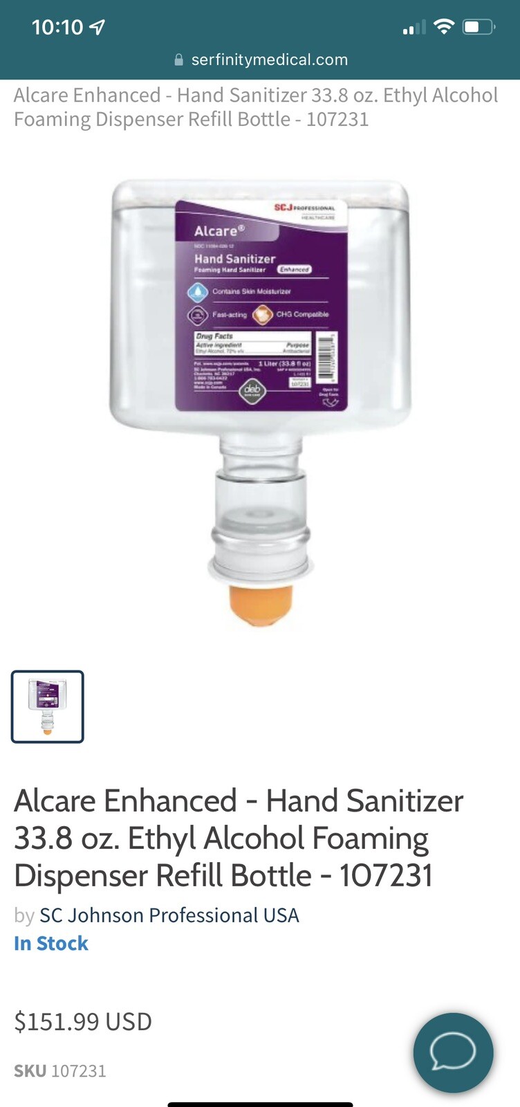 SC Johnson Alcare Hand Sanitizer (6) 33.8oz Refill Units, (1) Dispenser ...