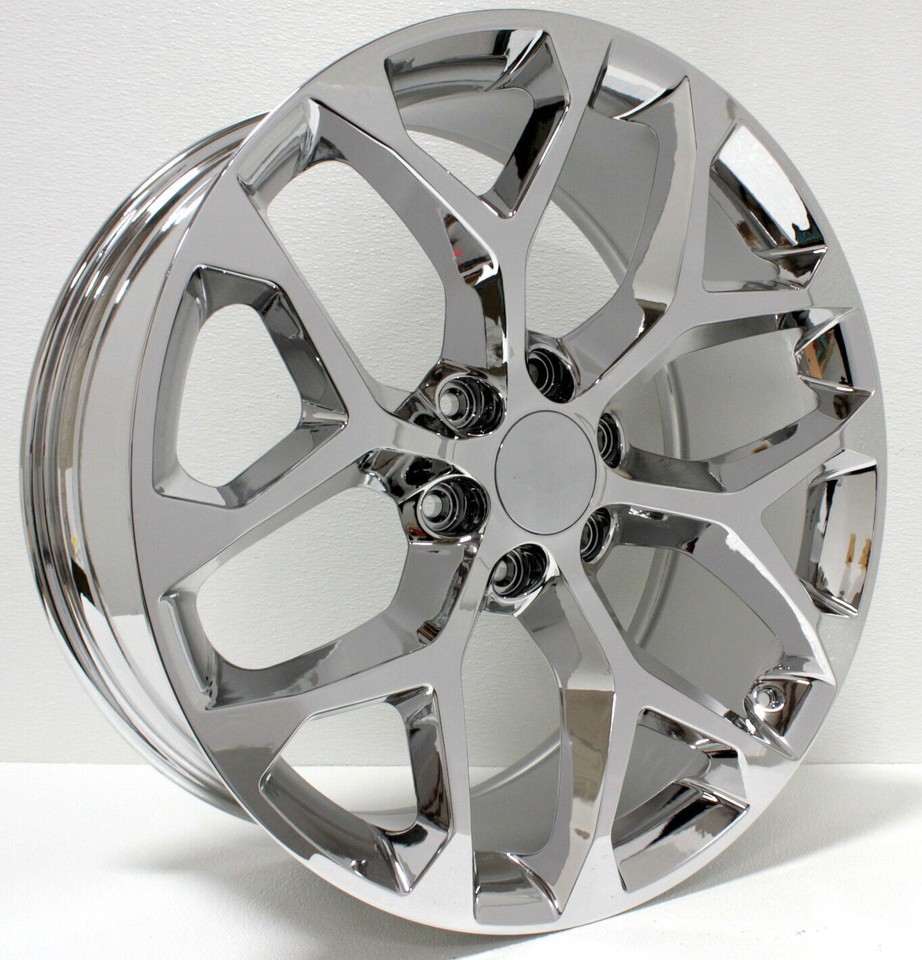 Chrome 22" Snowflake Wheels Rims For 2000-2025 GMC Sierra Yukon Denali ...