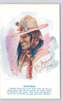 POSTCARD SELISH INDIAN FLATHEAD INDIANS ARE OF THE SALISH TRIBE | eBay