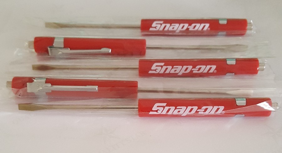 5 Snap on tools screwdrivers per order . red pocket screwdriver ...