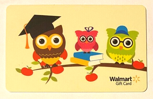 WalMart Graduation Owls in Caps on Branch Cute! 2017 Gift Card FD-56569 ...