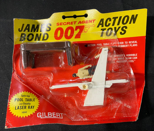 GILBERT JAMES BOND ACTION TOYS SPIN TOP POOL TABLE AND LASER RAY 007 ON ...
