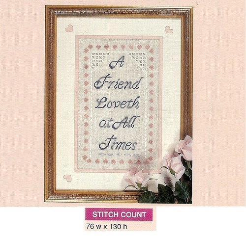 A FRIEND LOVETH AT ALL TIMES CROSS STITCH/HARDANGER PATTERN ONLY HM-WUV ...