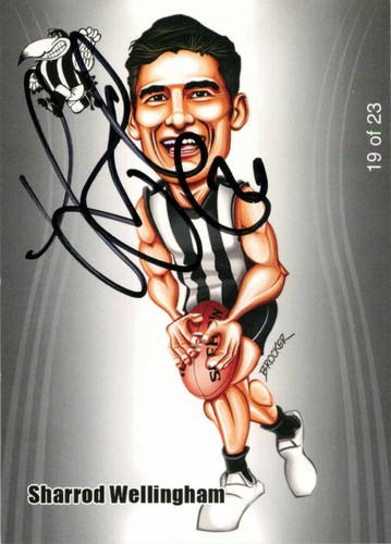 Signed 2010 COLLINGWOOD MAGPIES AFL Premiers Card SHARROD WELLINGHAM ...