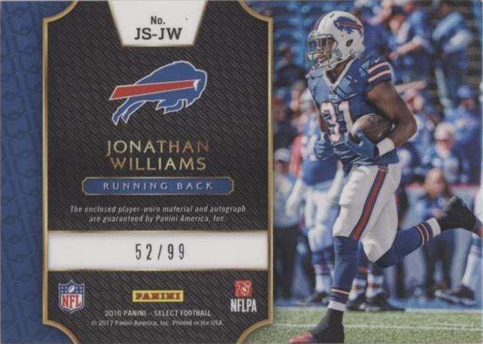 2016 Panini Select Jonathan Williams #JS-JW for sale | eBay