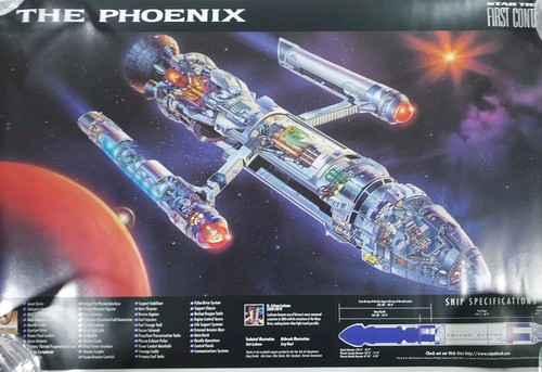 Star Trek First Contact Phoenix First Warp Ship Cut-Away Poster 11"x17 ...