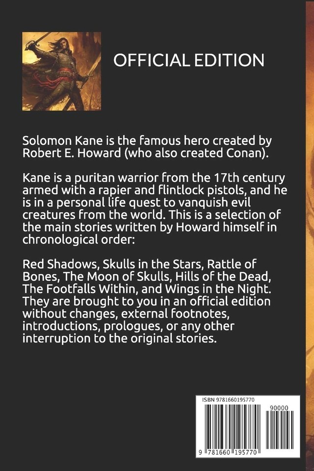 Robert E Howard Solomon Kane, The Main Stories (Poche) | eBay