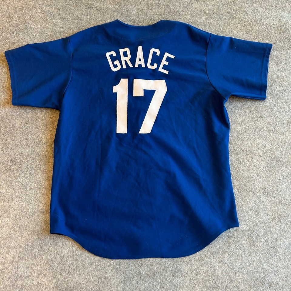 Vintage Mark Grace Chicago Cubs Embroidered Button Down Cotton Jersey ...