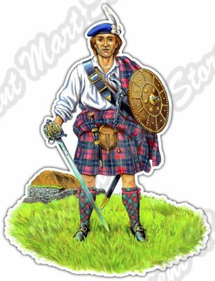 Highlander Scottish Sword Shield Car Bumper Window Vinyl Sticker Decal ...