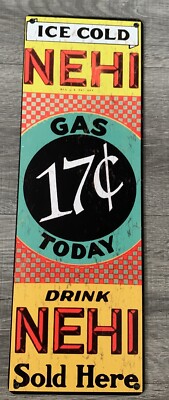 Vintage Ice Cold Nehi Drink Sold Here Ande Rooney Porcelain Sign USA ...