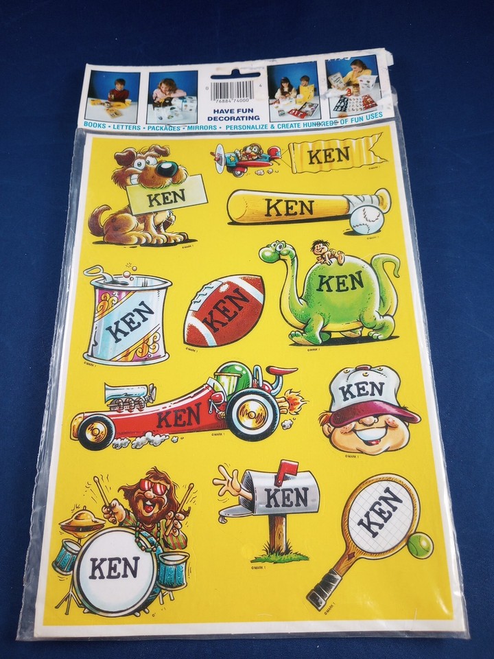 Vtg KEN 80's Celebrity Stickers Sealed Mark I Name Stickers *505 | eBay