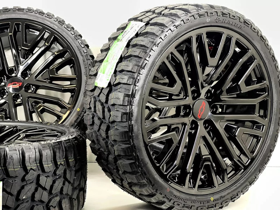 22" BLACK RST TRAILBOSS CHEVY Z71 GMC CADILLAC WHEELS RIMS TIRES ...