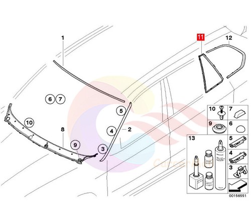 Left Rear Window Fixed Side Frame 51357129735 For BMW BMW E70 X5 07-13 ...