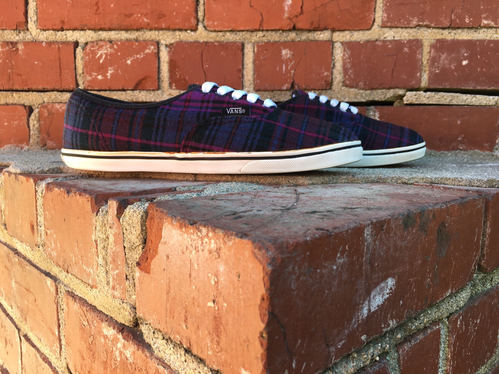 Vans Authentic Lo Pro Purple Multicolor Plaid Sneaker Shoe Men Size 5 ...
