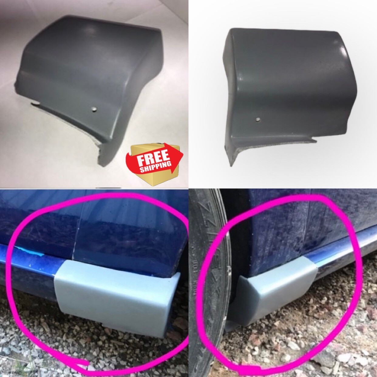 2002-2003-2004 Ford SVT Focus Side Skirt End Caps Pair