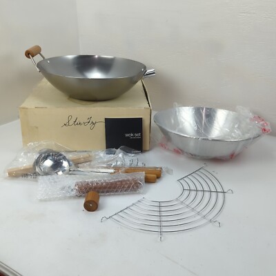 Crate and Barrel Wok Brand New Never Used in box & paper, Utensils chop ...