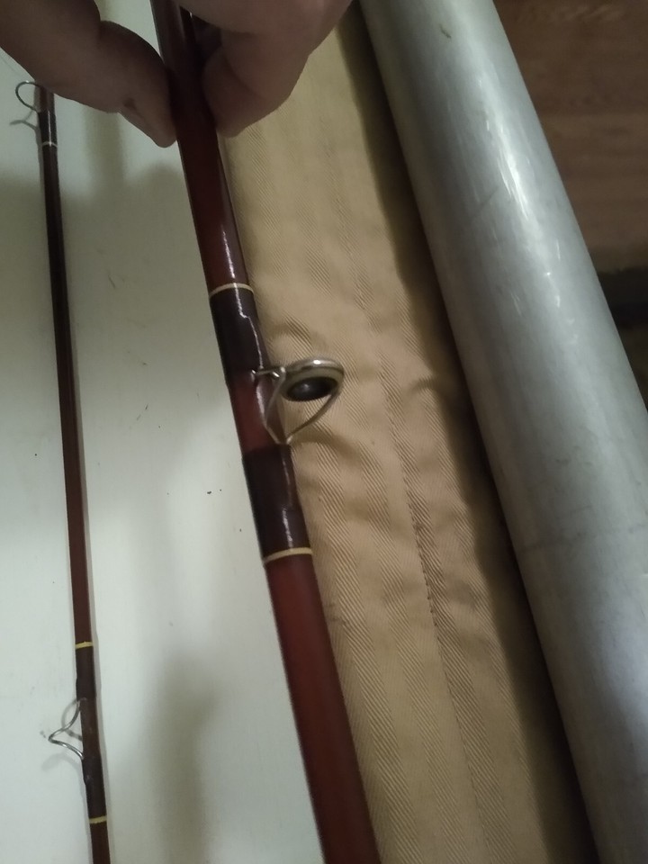 Cortland brown translucent fiberglass fly rod 2 piece 8'0" 6wt. with ...