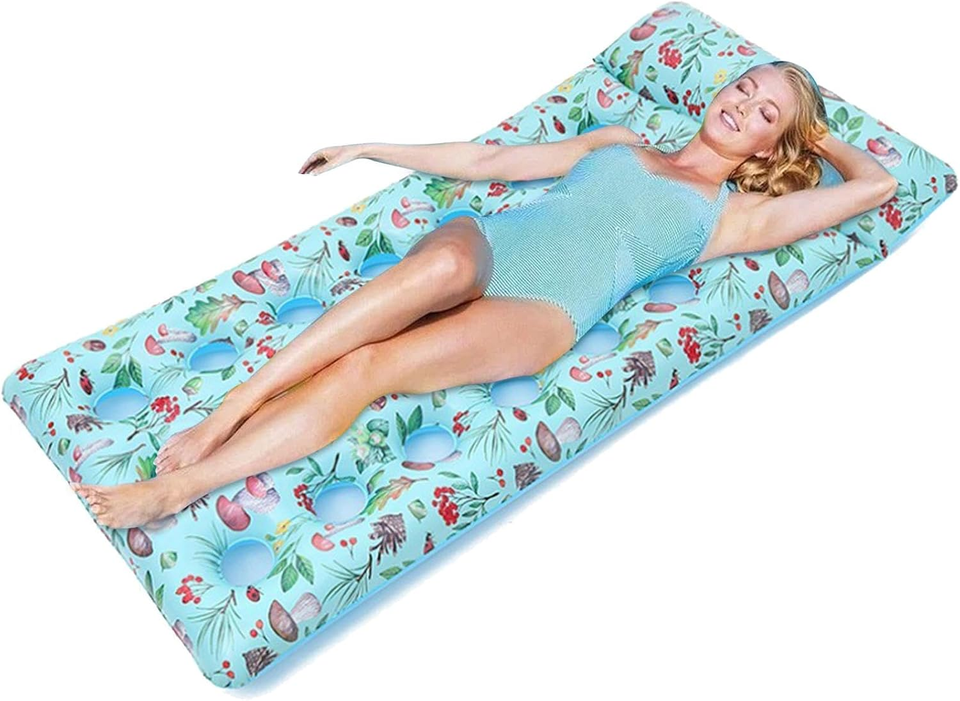 Pool Lounger - Water Lounger Pool Floatie, PVC Floating Bed on Water ...