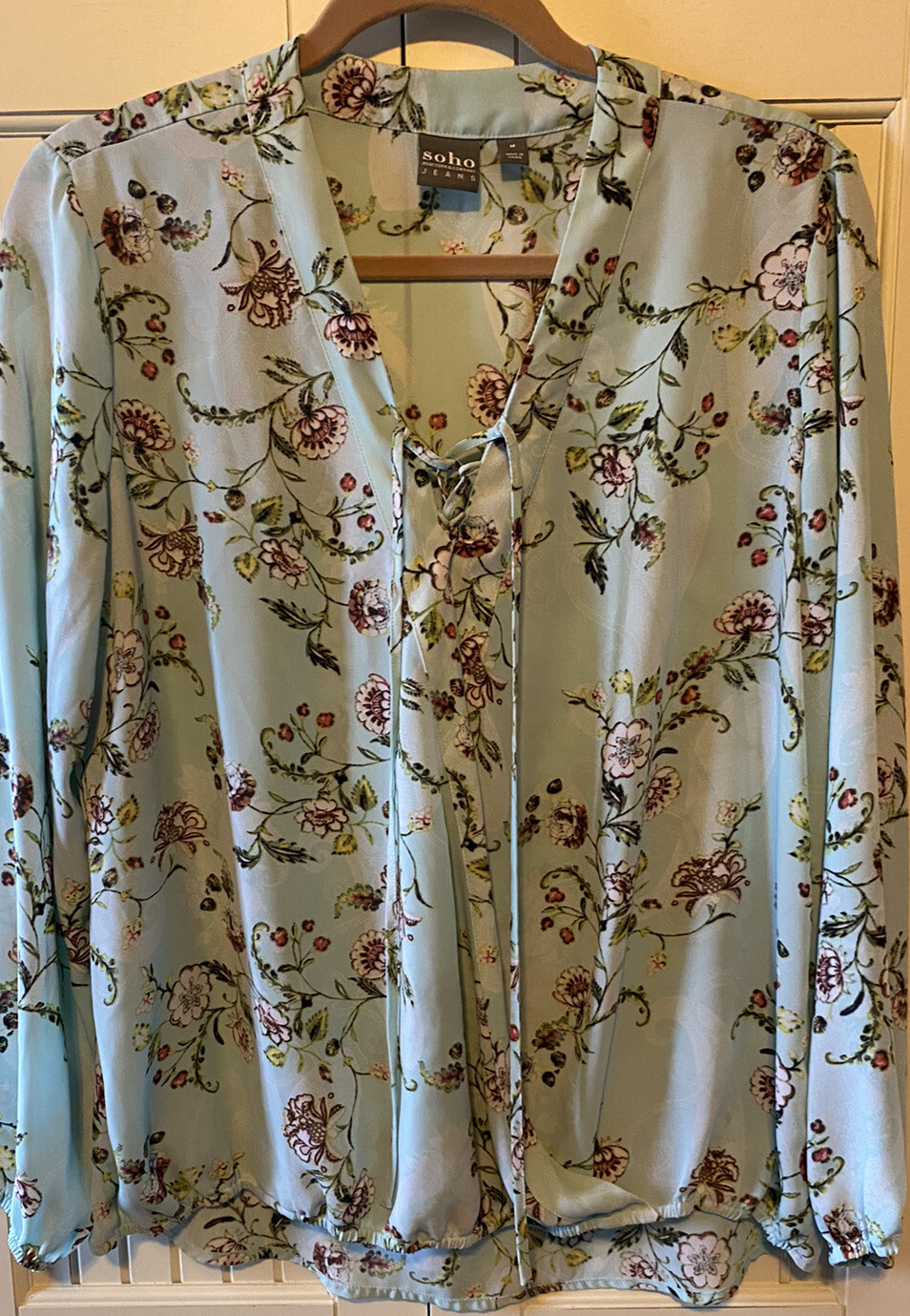 New York And Company Soho Sheer Floral Blouse Size Medium | eBay