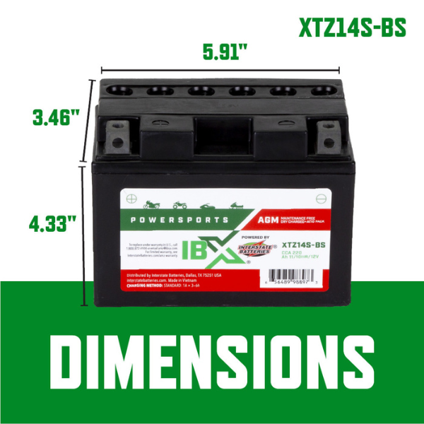 Interstate Batteries IBX AGM Powersports Battery 12V 11Ah Rechargeable ...