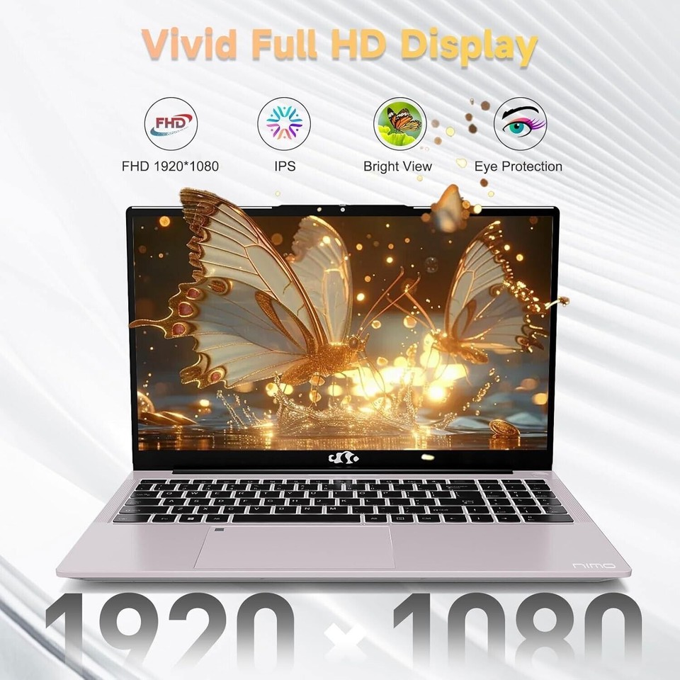 NIMO 15.6" FHD Laptop 32GB RAM 1TB SSD Fingerprint Backlit KB Win11 IPS ...