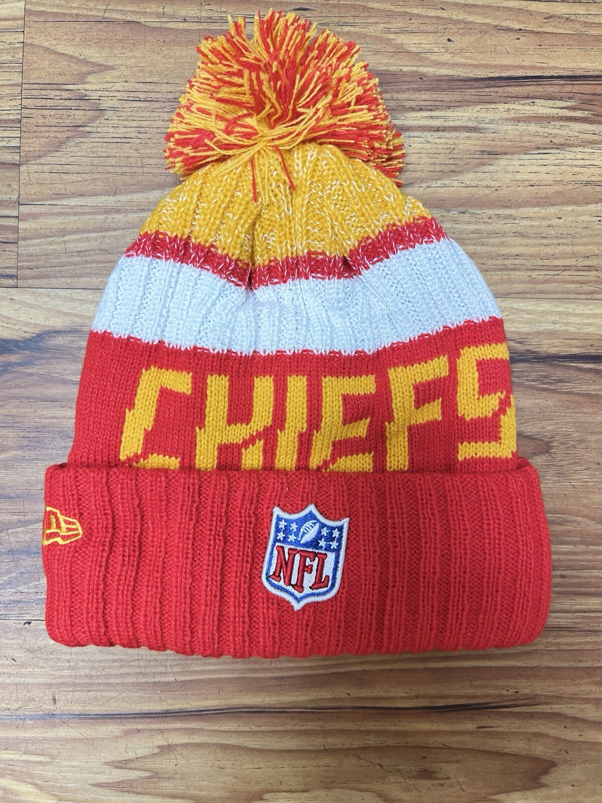 NFL Kansas City Chiefs Beanie Cuffed Fleece Lined KNIT POMPOM 🇲🇽🇲🇽 | eBay