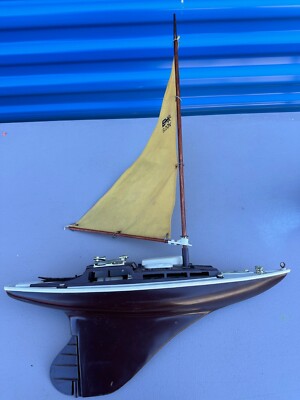 Vintage 1964 Eldon Racing Sloop Toy Sailboat with Yellow Cloth Sails | eBay
