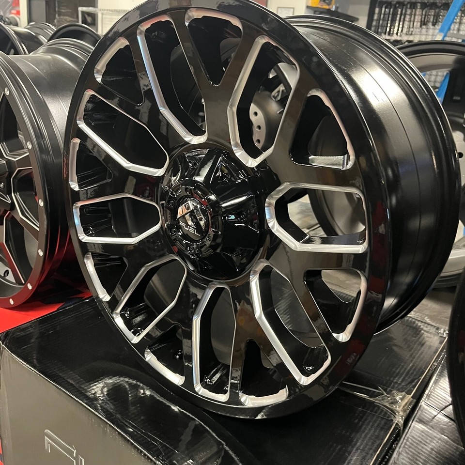 (4) Fuel D623 Warrior 20" Gloss Black Milled 20x10 6x5.5 6x135 Wheels ...