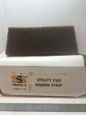 UTILITY PAD BROWN STRIPS BY TRIPLE S, HEAVY DUTY CLEANING PADS (LOT OF ...