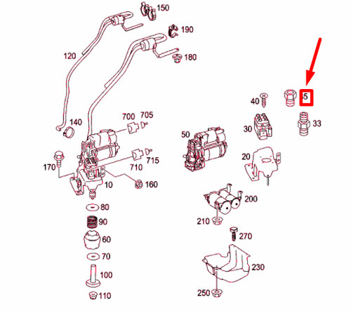 NEW MERCEDES-BENZ ML W164 VALVE BLOCK CONNECTION FITTING A2213280065 ...