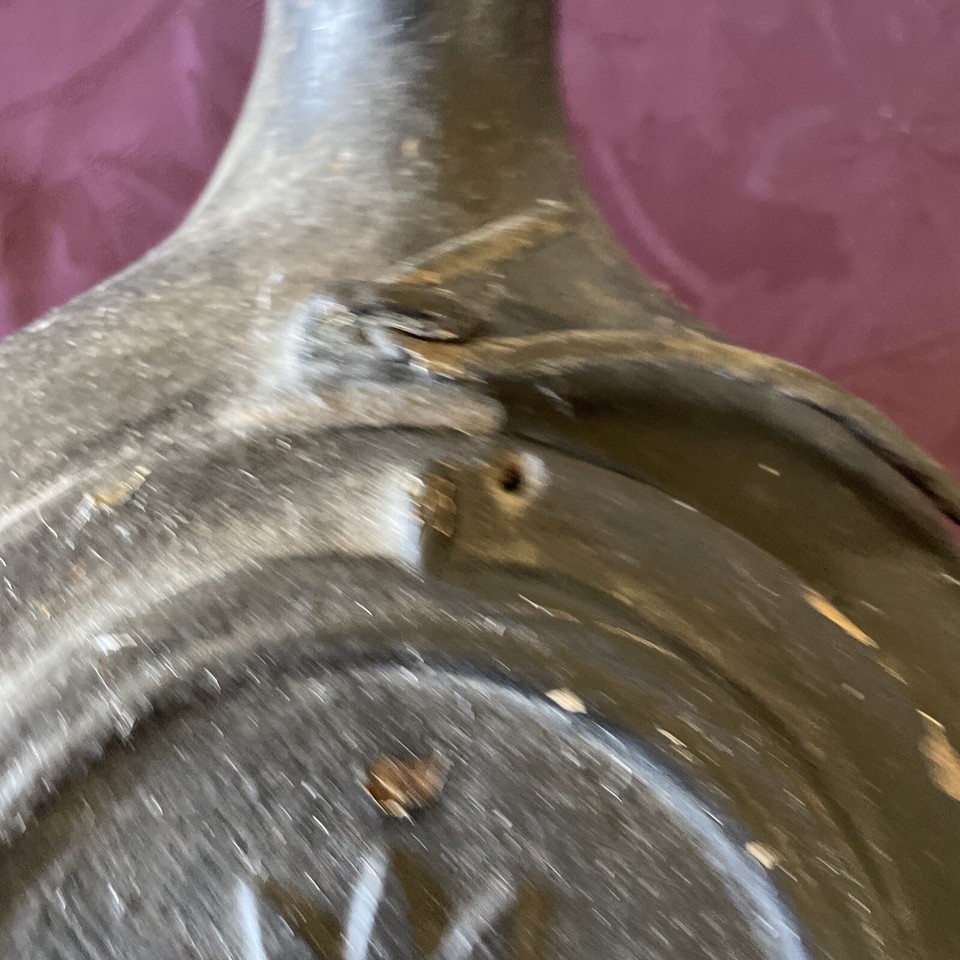 ANTIQUE/VERY VINTAGE Black Cast Iron Tea Pot/Kettle w/Handle & Swivel ...